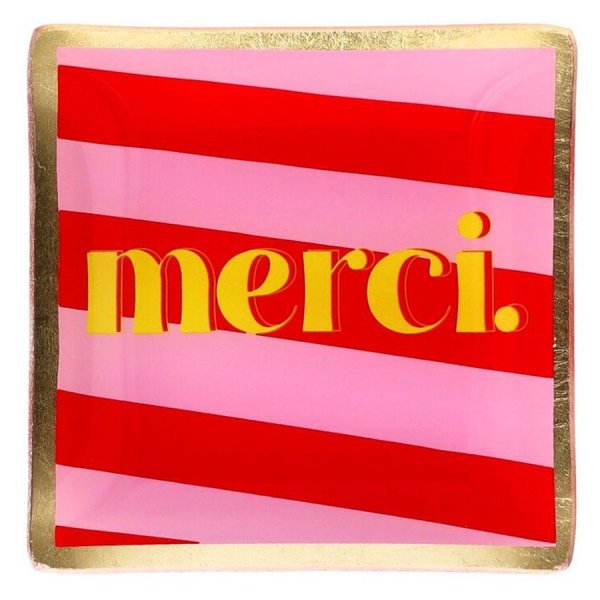 Gift Company Glasteller Love Plates Merci Rosa Rot